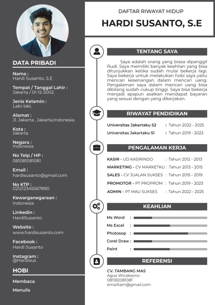 Contoh CV Lamaran Kerja PDF yang Baik dan Benar Terbaru 2025 - Blog BikinCV