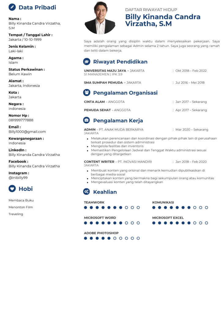 Contoh CV Admin Untuk Melamar Kerja 2025 - Blog BikinCV