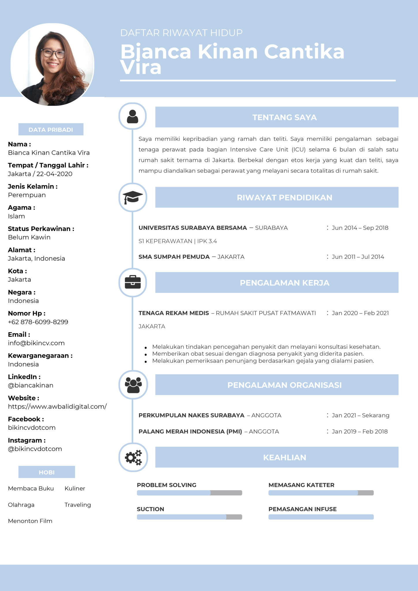 Contoh CV Dokter Perawat Nakes Untuk Melamar Kerja - Blog BikinCV