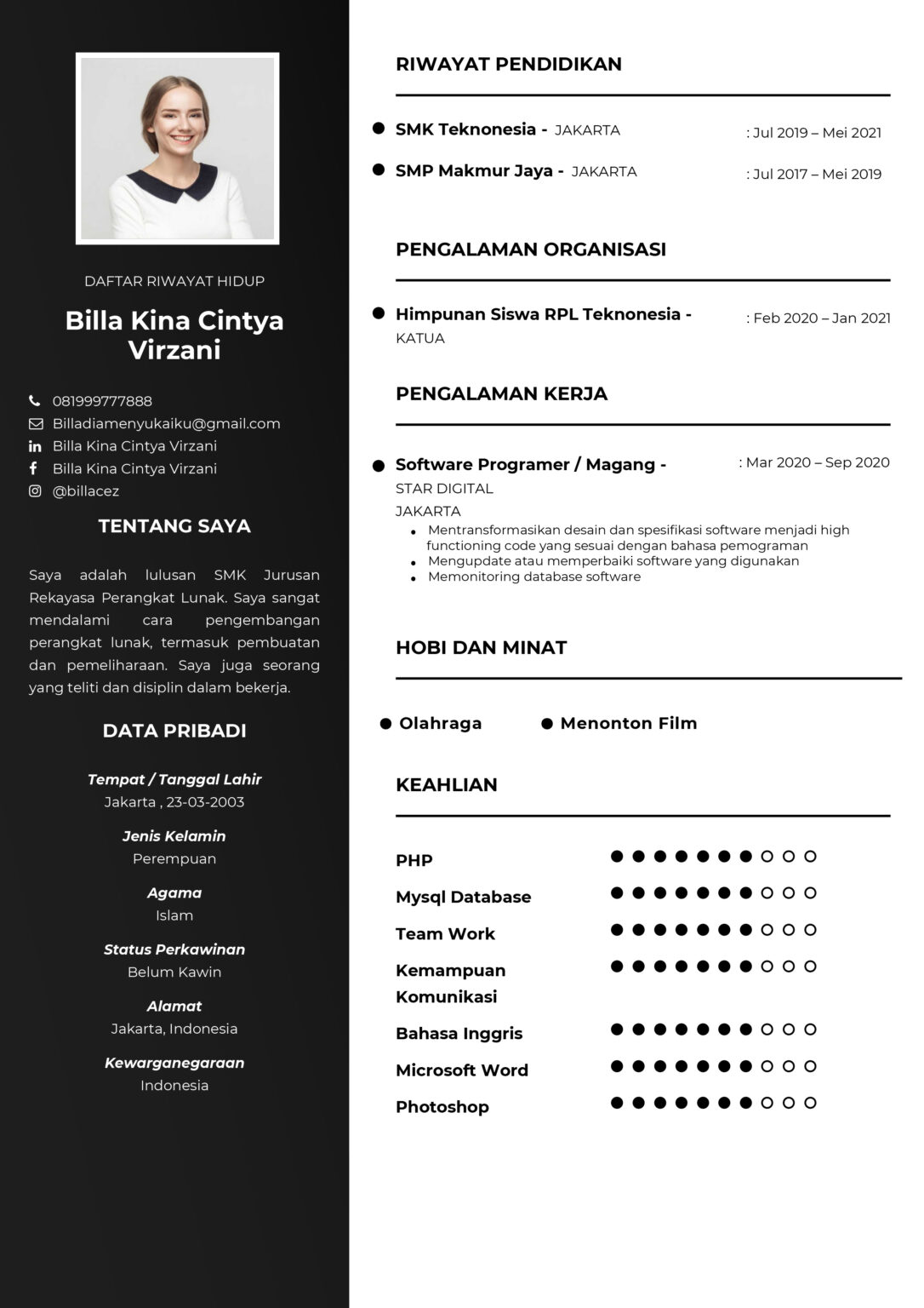 Contoh CV Siswa SMK yang Belum Punya Pengalaman Kerja 2025 - Blog BikinCV