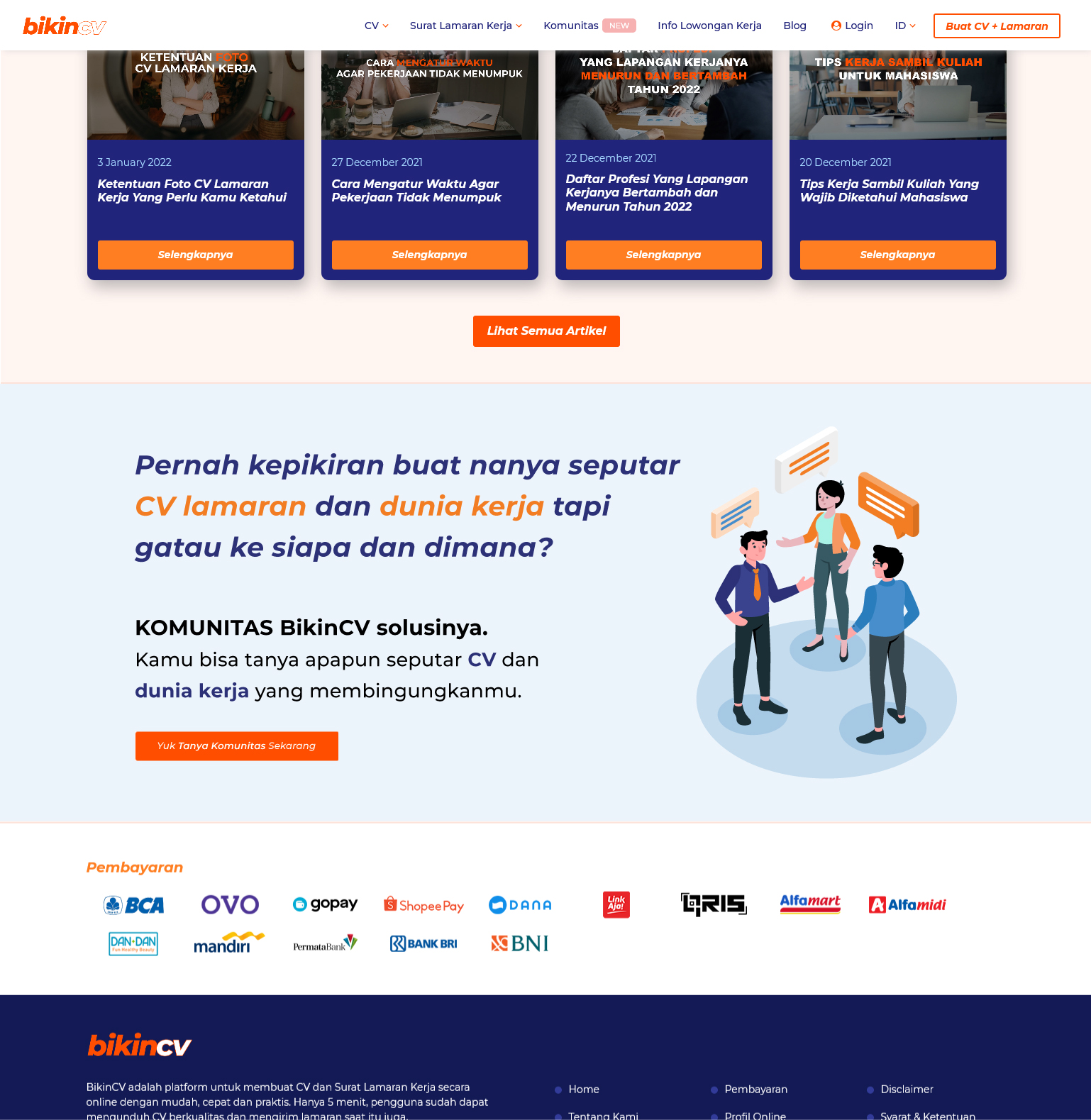 Fitur Komunitas BikinCV - Tempat Bertanya dan Berb Pengalaman Kerja ...