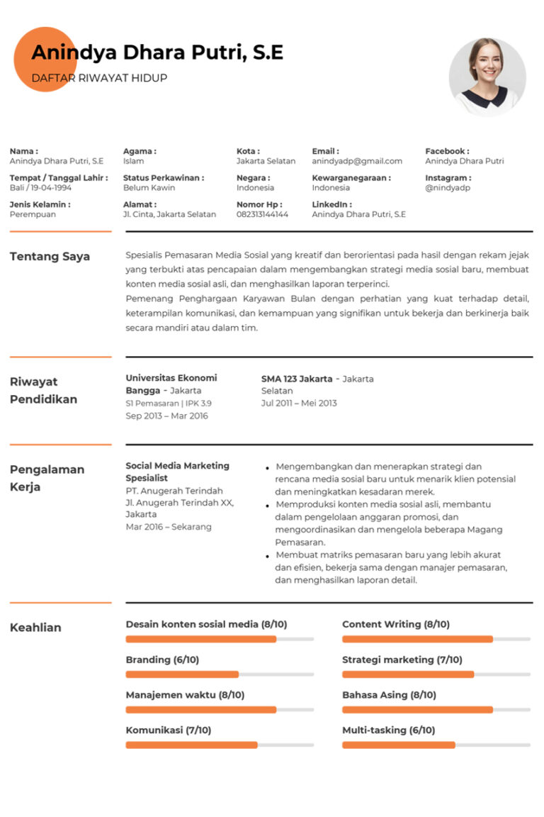 Contoh CV Social Media Specialist dan Tips Membuatnya - Blog BikinCV