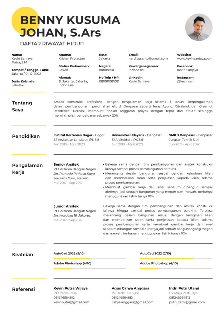 Contoh CV Fresh Graduate, Di Bagian Pengalaman Kerja Bisa Isi Ini ...